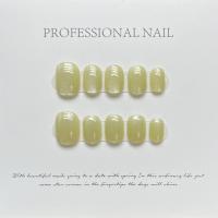 China Cat Eye 3D Short Artificial Nails Handmade Press On Nails for Nail Beauty Art Function for sale