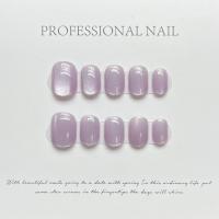 China Cat Eye 3D Short Artificial Nails Handmade Press On Nails for Nail Beauty Art Function for sale