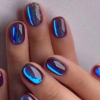 China ABS False Nails Short Artificial Curved Press On Aurora Reusable Time-Saving Solution for sale