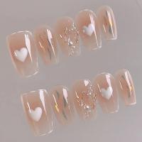 China ABS False Nails Short Artificial Curved Press On Aurora Reusable Time-Saving Solution for sale