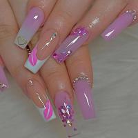 China Selling Full Cover Mixed Color 24pcs Oval False Nails for Nail Salon Acrylic Long Tips for sale