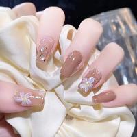 China 24pcs/Set Packaging Cat Eye Almond Shape Artificial Printed Press On Nails in Mixed Color for sale