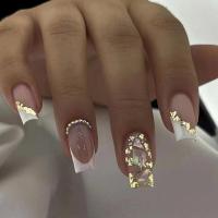China Full Cover Professional Glossy ABS Plastic Recycled Packaging Press On Nails Custom Design for sale