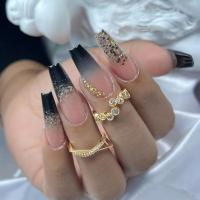 China Full Cover Professional Glossy ABS Plastic Recycled Packaging Press On Nails Custom Design for sale