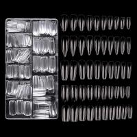China Clear XS XXS Short Coffin Acrylic Full Cover Soft Gel Nail Tip 500pcs Supplies Salon for sale