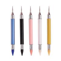 China Custom LOGO Luxury Replacement Wax Tips Dual Ended Nail Art Pen Tools for Rhinestones for sale
