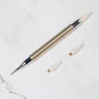 China Custom LOGO Luxury Replacement Wax Tips Dual Ended Nail Art Pen Tools for Rhinestones for sale