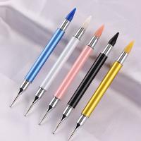 China Custom LOGO Luxury Replacement Wax Tips Dual Ended Nail Art Pen Tools for Rhinestones for sale