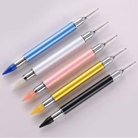 China Custom LOGO Luxury Replacement Wax Tips Dual Ended Nail Art Pen Tools for Rhinestones for sale