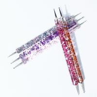 China 5pcs/set Glitter Acrylic Handle Nail Art Dotting Pen Tool for Professional Nail Salon for sale