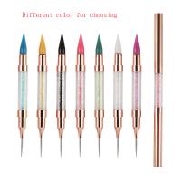 China Acrylic Handle Dual-ended Rhinestone Crystals Studs Picker Wax Pencil for Nail Design for sale