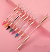 China Acrylic Handle Dual-ended Rhinestone Crystals Studs Picker Wax Pencil for Nail Design for sale