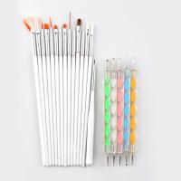 China Acrylic Handle Metal Gel Nail Brush Dotting Pen Nail Art Brush Set for NAIL Versatile for sale
