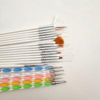 China Acrylic Handle Metal Gel Nail Brush Dotting Pen Nail Art Brush Set for NAIL Versatile for sale