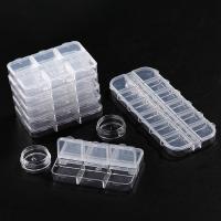 China China Wholesale Nail Art Storage Box 6/12grids Empty Nail Jewelry Decoration Small Plastic Storage Box with Lid for sale
