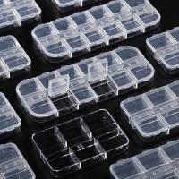China China Wholesale Nail Art Storage Box 6/12grids Empty Nail Jewelry Decoration Small Plastic Storage Box with Lid for sale