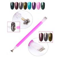 China Nail Painting Tool Magnetic Pen Double Head 3D Magnetic Cat Eye Gel Magic Magnet Stick for sale