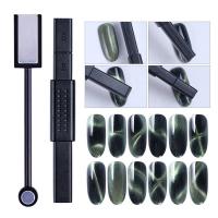 China Nail Painting Tool Magnetic Pen Double Head 3D Magnetic Cat Eye Gel Magic Magnet Stick for sale