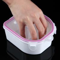 China White ABS Nail Tips Soak Off Gel Polish Manicure Bowl 14.1*11*5.9cm with Benefit for sale