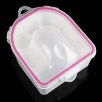 China White ABS Nail Tips Soak Off Gel Polish Manicure Bowl 14.1*11*5.9cm with Benefit for sale