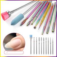 China Professional Electrical Colorful Alloy Portable Nail Grinding Head Electric Nail Drill Bits Set for sale