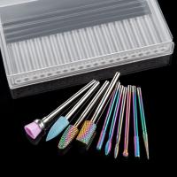 China Professional Electrical Colorful Alloy Portable Nail Grinding Head Electric Nail Drill Bits Set for sale