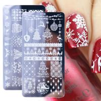 China Factory Wholesale Christmas Snowflake Series Stainless steel Nail Art Stamping Plate Tools for sale