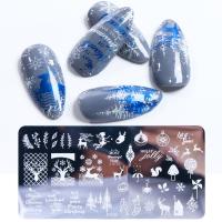 China Factory Wholesale Christmas Snowflake Series Stainless steel Nail Art Stamping Plate Tools for sale