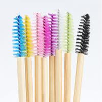 China Synthetic Hair Pink Bamboo Disposable Mascara Lash Wand Tube for Eyelash Spoolie Brush for sale