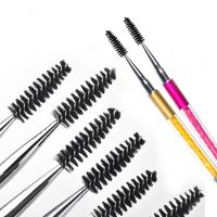 China Wholesale Provate Label Colorful Rhinestone Handle Eyelash Extension Makeup Mascara Wand Crystal Eyelash Brush for sale