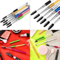 China Wholesale Provate Label Colorful Rhinestone Handle Eyelash Extension Makeup Mascara Wand Crystal Eyelash Brush for sale