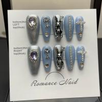 China Long 3D Handmade Salon Soft Gel Press On Nails Acrylic False Nails in Mixed Color for sale