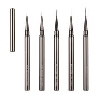 China 6/9/12/15/18mm Nails Tool Nylon Hair Art Nail Liner Brush Set with Silver Metal Handle for sale