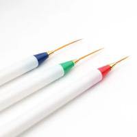 China China Factory Custom Style 3pcs/Set Manicure Paint Brush Set 7/9/11mm Plastic Gel Nail Art Liner Brush for sale