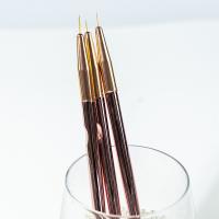 China Ultra-fine Rose Gold Metal Handle And Nylon Hair Nail Liner Brush For Your Nail Needs for sale