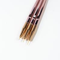 China Ultra-fine Rose Gold Metal Handle And Nylon Hair Nail Liner Brush For Your Nail Needs for sale
