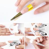 China Picture Professional Customized Dual 100pcs/roll Quickly Building UV Gel Long Nail Extension Forms Paper for sale
