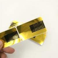China High Sticky Gold Dual Long Plastic Nail Form Custom LOGO 100Pcs /Roll for Easy Apply for sale
