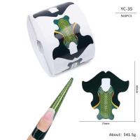 China Top Quality Manicure Tools Custom Logo 500 pcs Butterfly French Acrylic Nail Forms Roll for sale