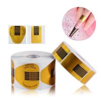 China OEM/ODM Custom LOGO Holographic Paper Nail Art Extension Double Use Strong Soft Gel Dual Acrylic Nail Form for sale