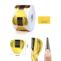 China OEM/ODM Custom LOGO Holographic Paper Nail Art Extension Double Use Strong Soft Gel Dual Acrylic Nail Form for sale