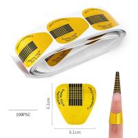 China OEM/ODM Custom LOGO Holographic Paper Nail Art Extension Double Use Strong Soft Gel Dual Acrylic Nail Form for sale