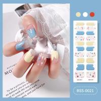 China Wholesale Non-toxic Nail Product Long Lasting Semi Cured Gel Nail Wraps Glitter 20PCS Nail UV Stickers for sale