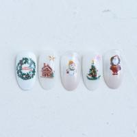 China Wholesale Custom High Quality Non Toxic Waterproof Christmas Nail Stickers Nail Art Decor Sliders Manicure Stickers For Nails for sale