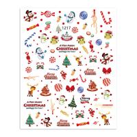 China Wholesale Custom High Quality Non Toxic Waterproof Christmas Nail Stickers Nail Art Decor Sliders Manicure Stickers For Nails for sale