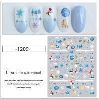 China Wholesale Custom High Quality Non Toxic Waterproof Christmas Nail Stickers Nail Art Decor Sliders Manicure Stickers For Nails for sale