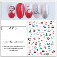 China Wholesale Custom High Quality Non Toxic Waterproof Christmas Nail Stickers Nail Art Decor Sliders Manicure Stickers For Nails for sale