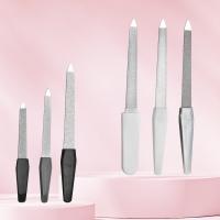 China Best Selling Custom Logo Sliver Manicure Tool Metal Washable Fingernail File Stainless Steel Nail File With Handle for sale