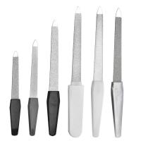 China Best Selling Custom Logo Sliver Manicure Tool Metal Washable Fingernail File Stainless Steel Nail File With Handle for sale