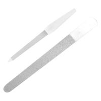 China Double Sided Professional Nail File Custom Logo 80/100/180 Grit Stainless Steel Nail File for sale